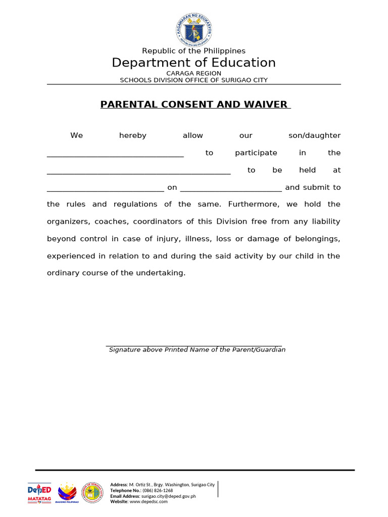 Rfot 2025 Parents Consent | PDF