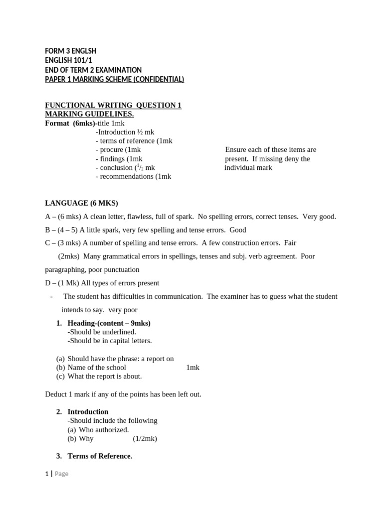English Form 3 P1 MS | PDF | Human Communication | Linguistics