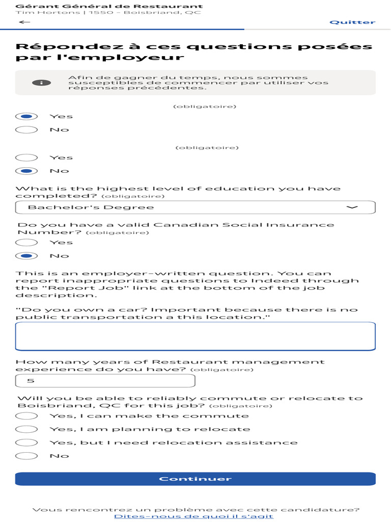 Répondez aux questions de présélection de l'employeur Indeed | PDF