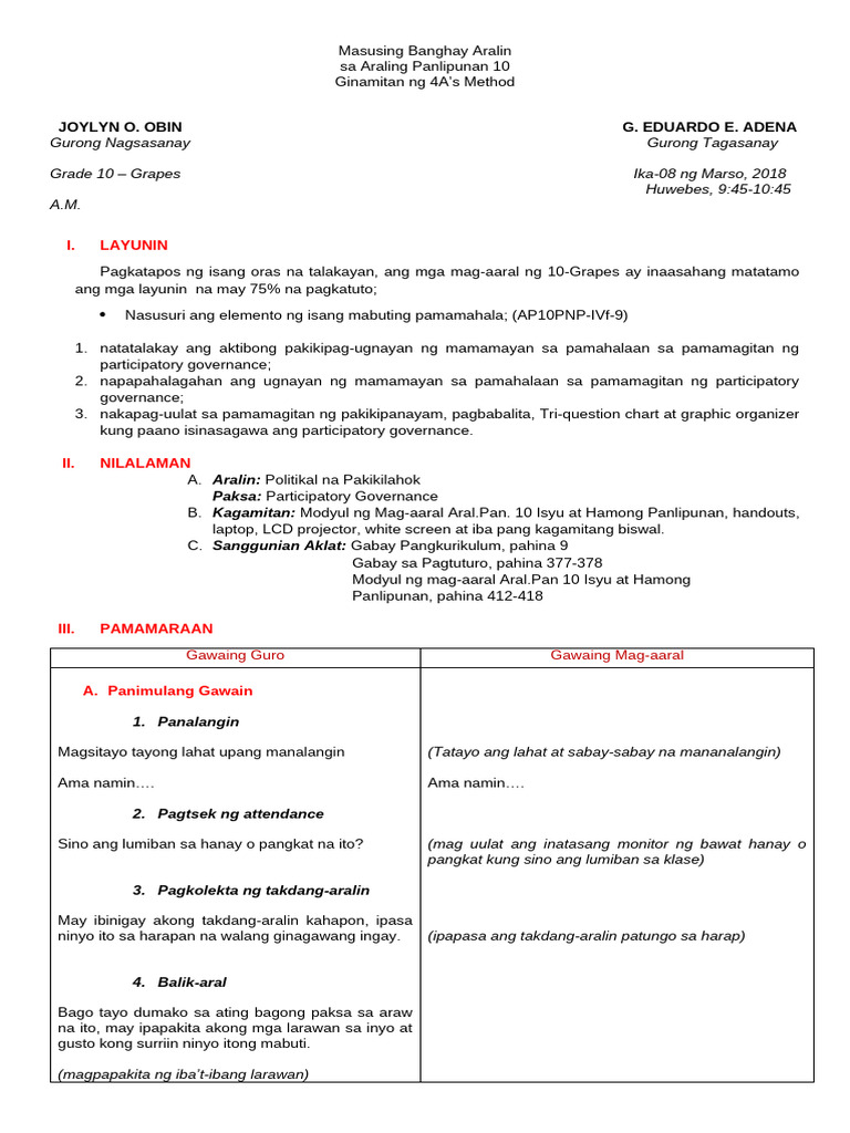 Lesson Plan 16 | PDF