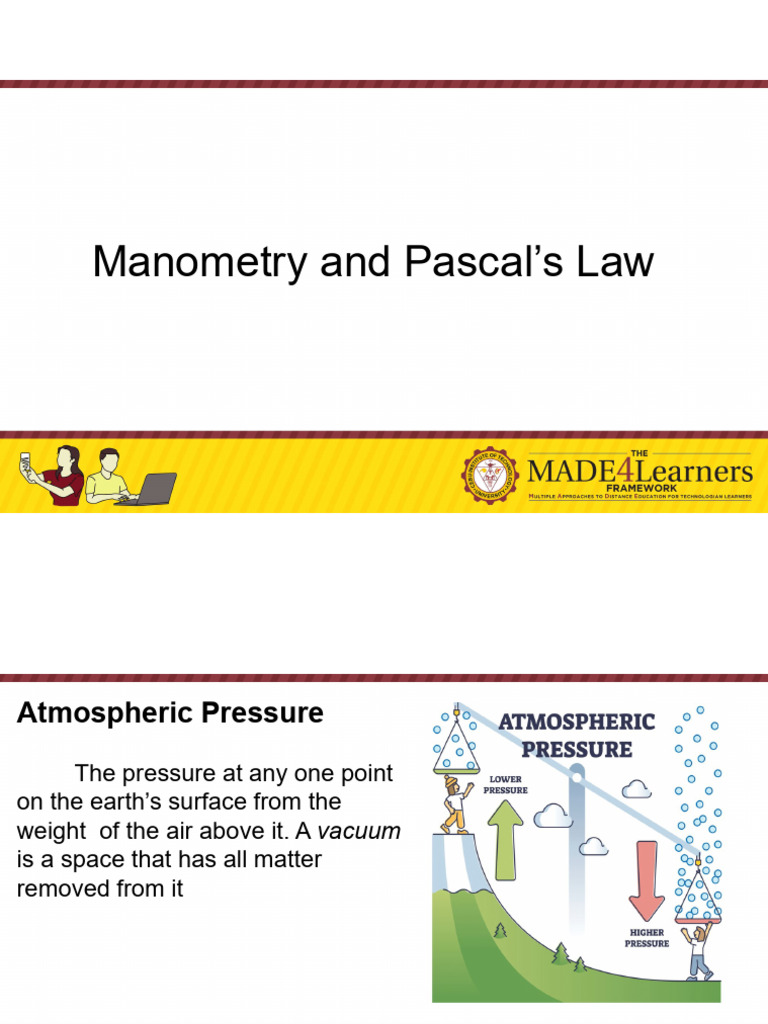 Manometry and Pascal's Law | PDF