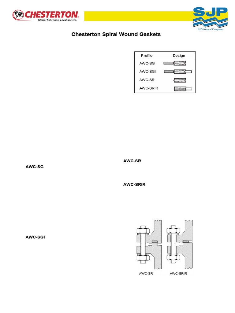 Chesterton (SJP) - Spiral Wound Gasket | PDF | Materials | Mechanical ...