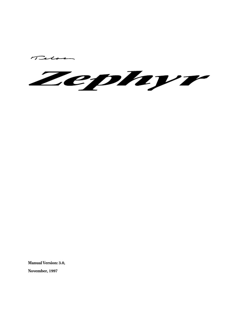 Zephyr Manual | PDF | Electronics | Computer Engineering