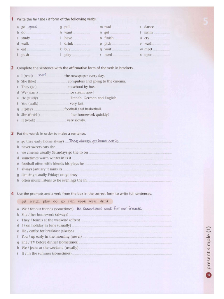 Present Simple Exercises Pdf