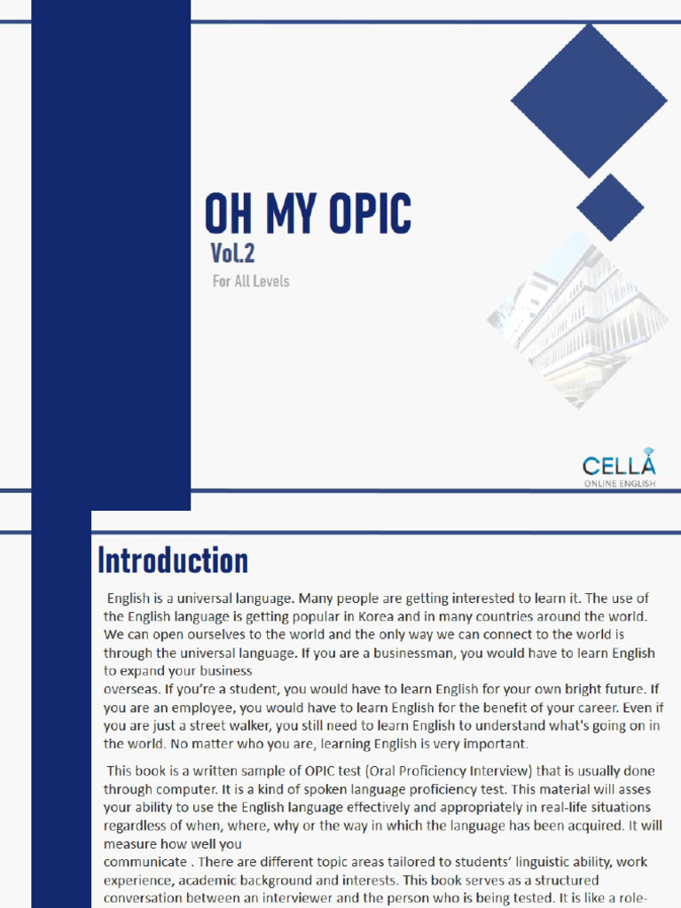 OPIc Volume 2 Lessons | PDF