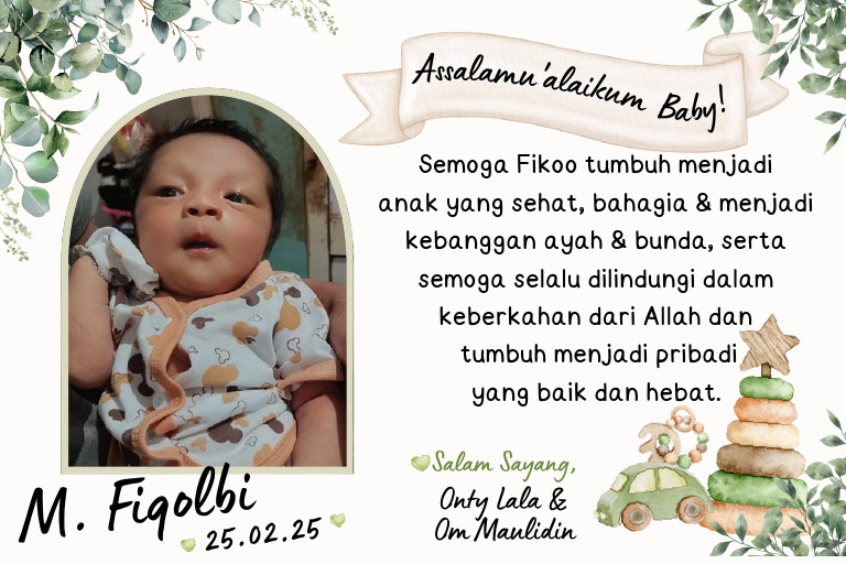 Hijau Pastel Organik Imut Ucapan Selamat Atas Kelahiran Aqiqah Anak Kartu_20250308_082226_0000 | PDF
