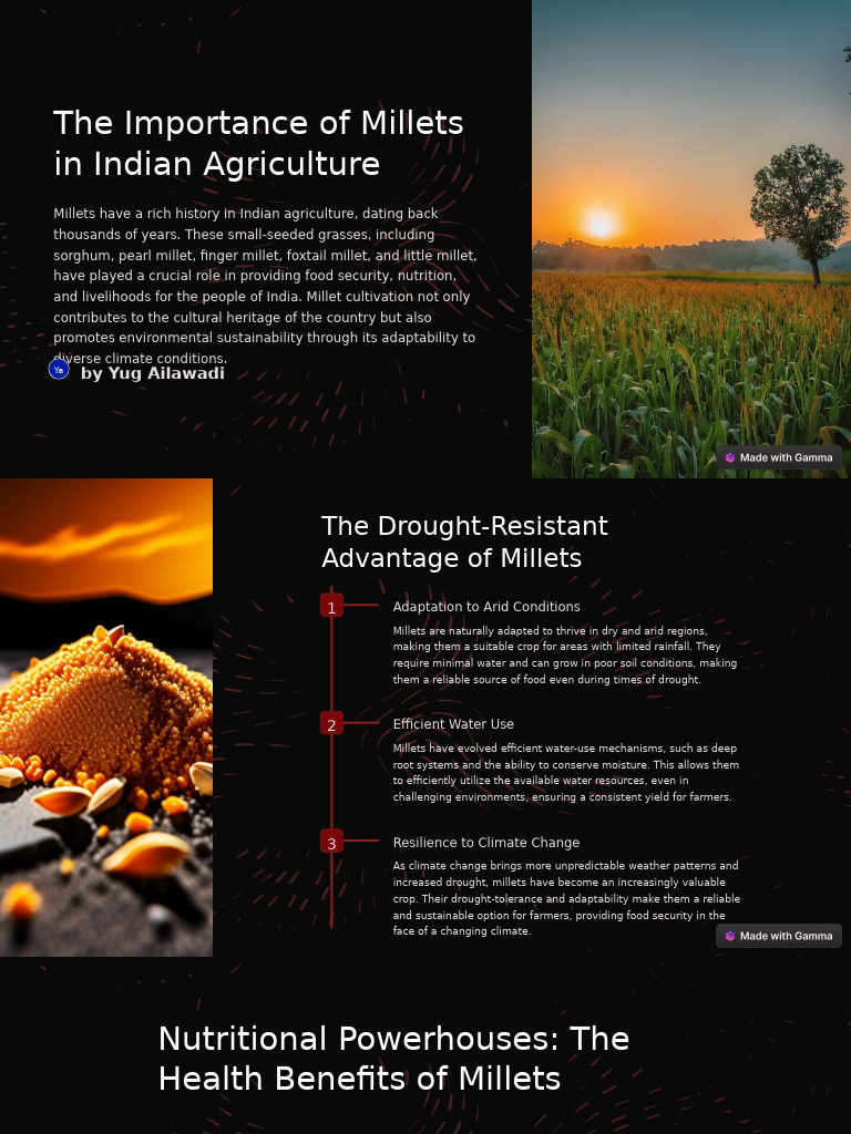 Importance of Millets in India | PDF | Agriculture | Sustainable ...
