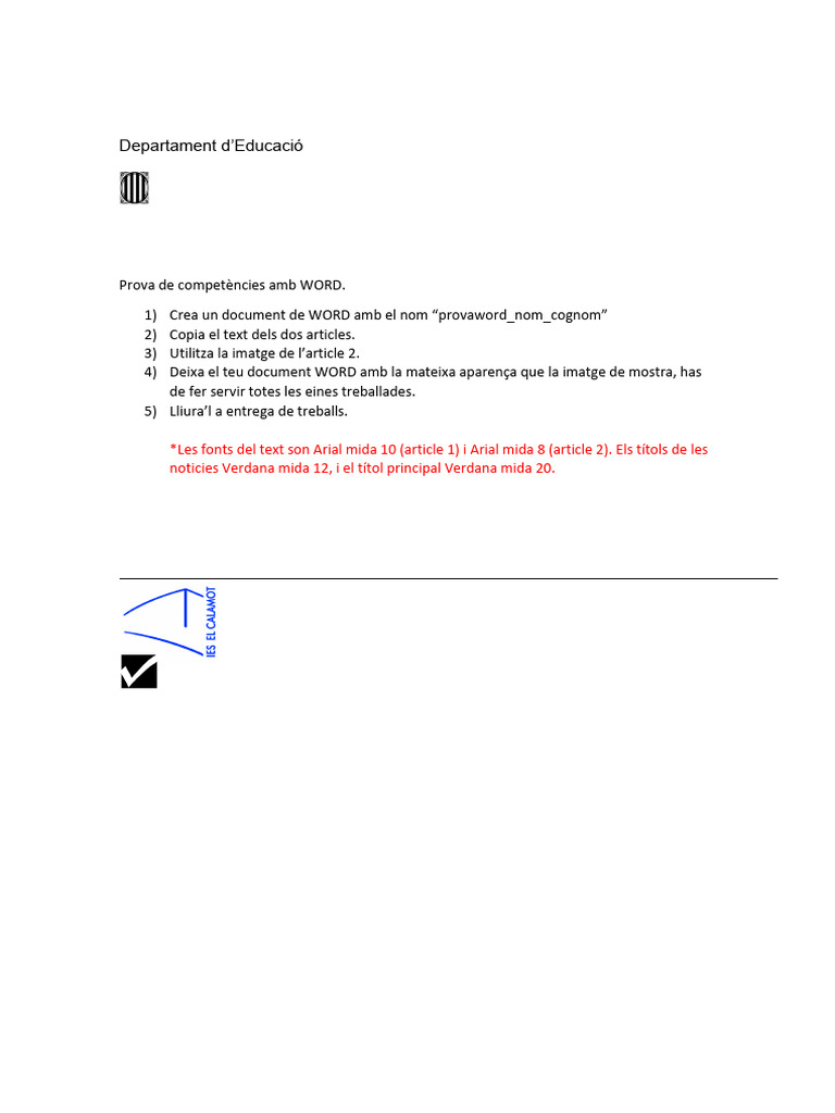 Exercici Examen 4t ESO Informatica | PDF