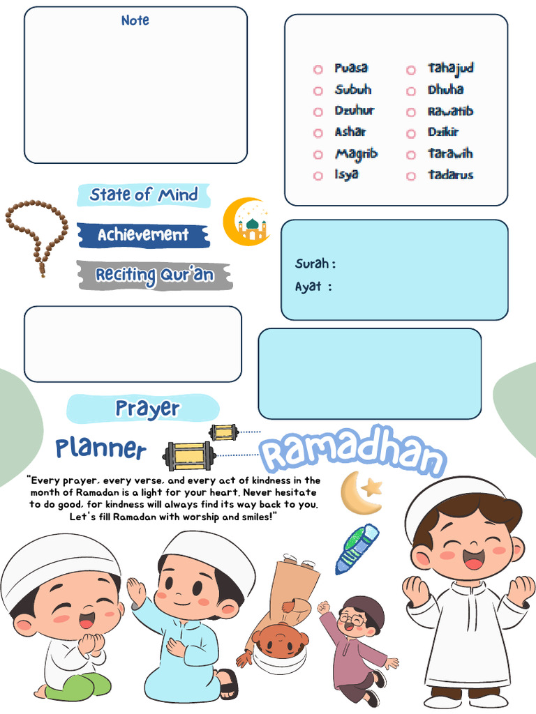 DIY Ramadhan Planner Boy | PDF