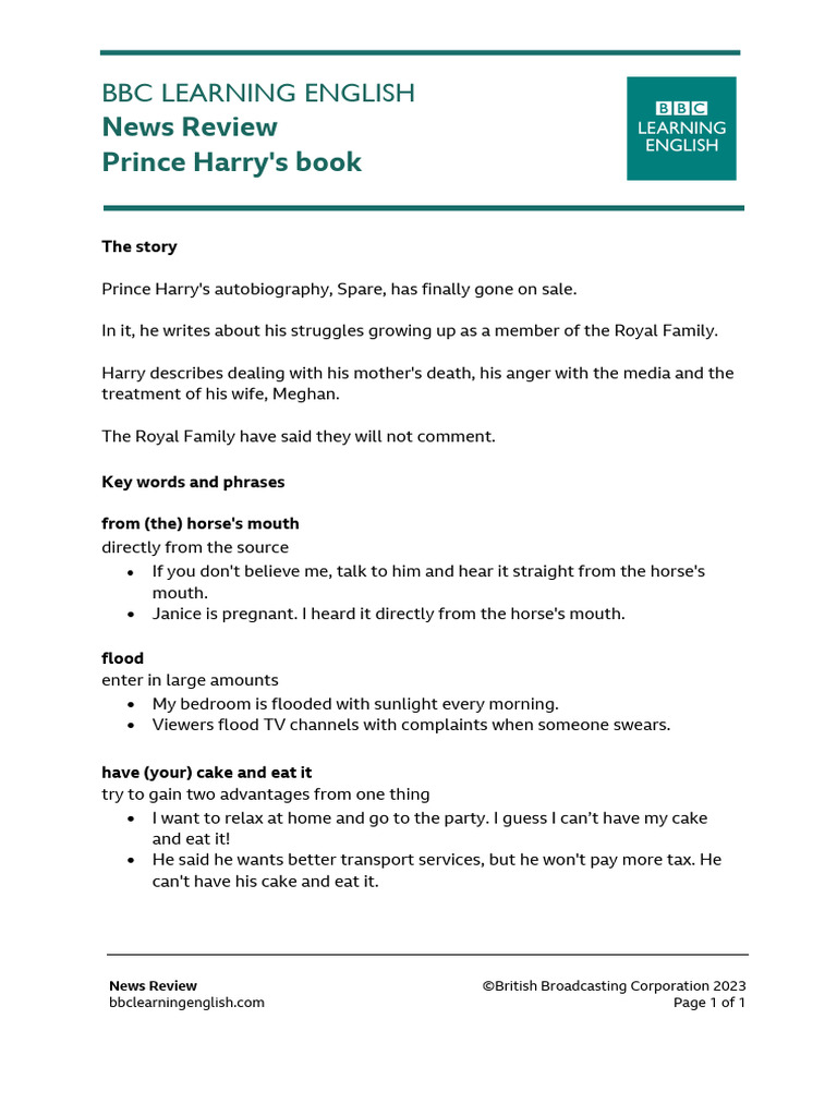 Prince Harry's Autobiography Insights | PDF