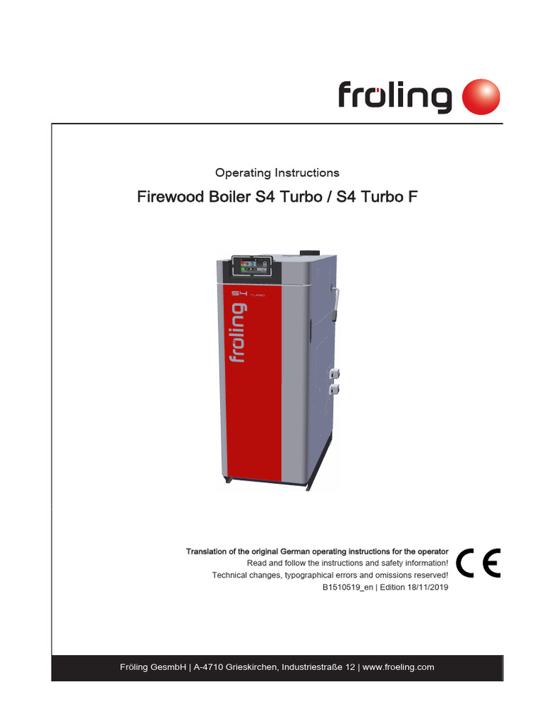 Froling Firewood Boiler S4 Turbo Operating Instructions (2020) | PDF ...