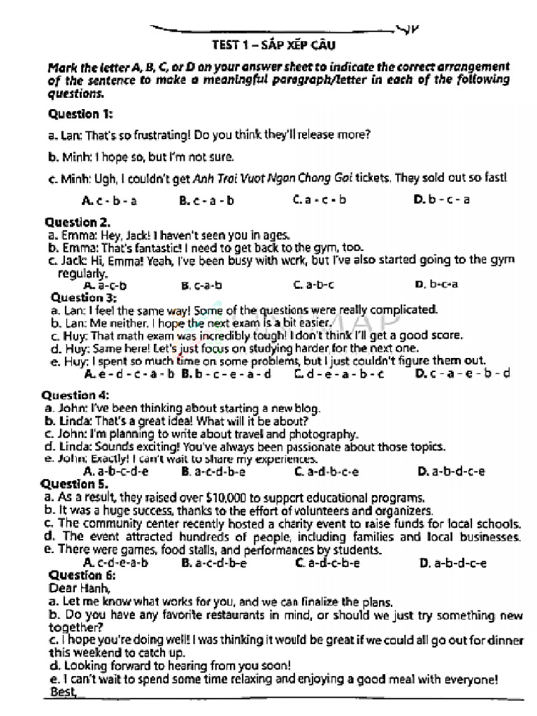 sắp xếp câu | PDF