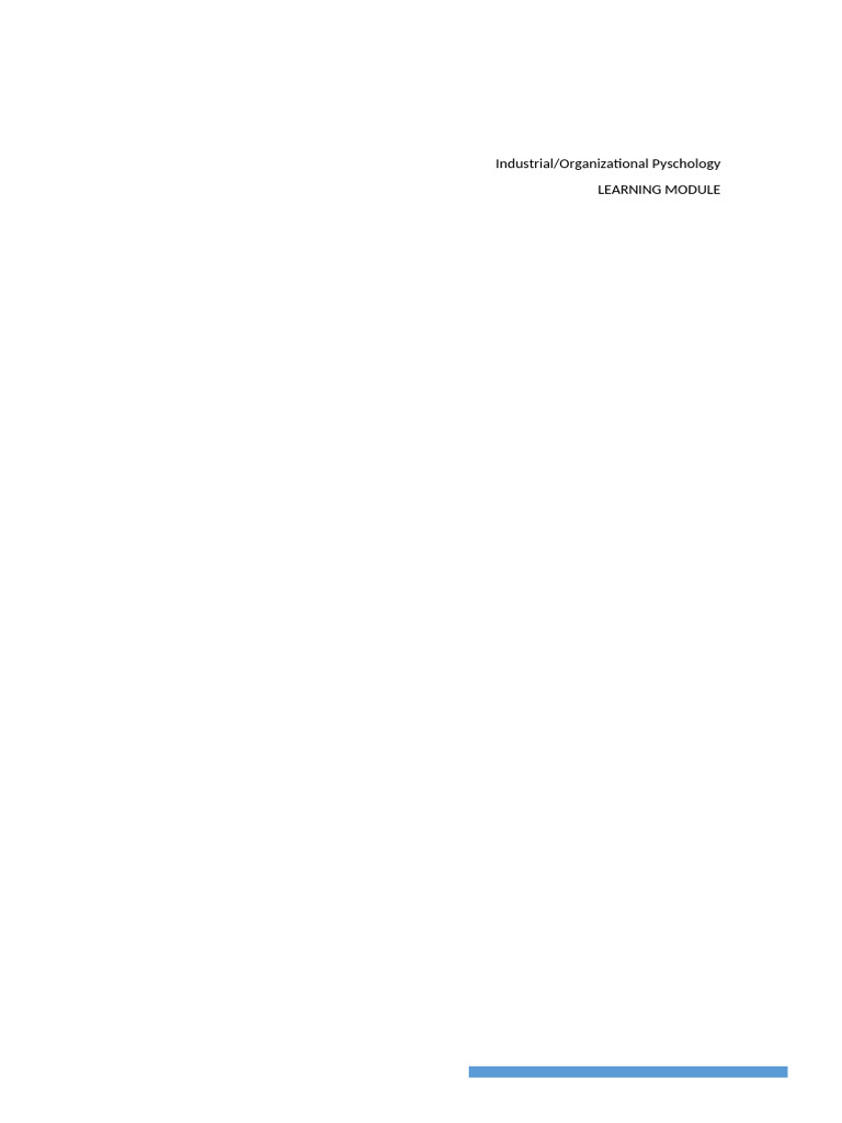 Industrial and Organizational Psychology | PDF | Industrial And ...