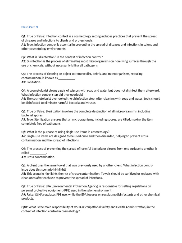 Cosmetology Flash Cards 3 | PDF | Hairstyle | Skin