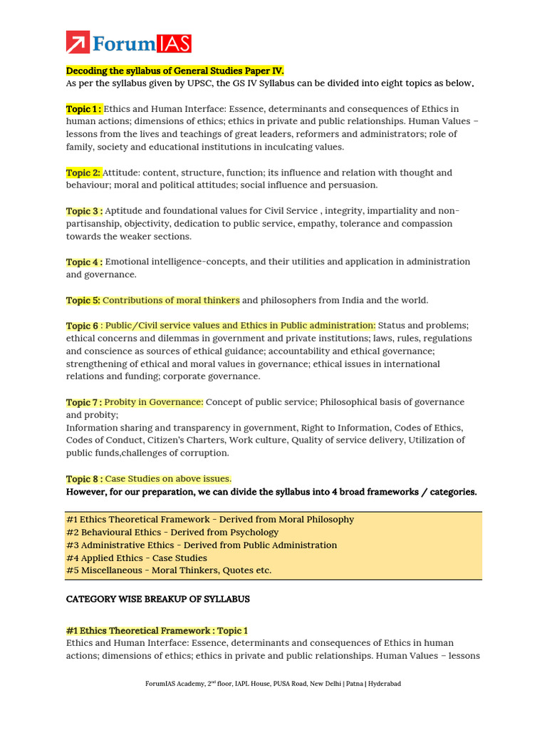 Ethics 1 Decoding Syllabus | PDF | Governance | Morality