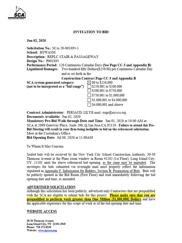 Invitation To Bid Letter | PDF