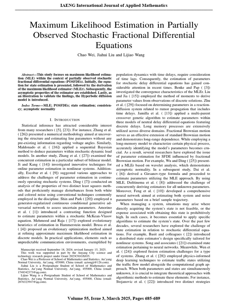 Maximum Likelihood Estimation | PDF | Kalman Filter | Estimation Theory