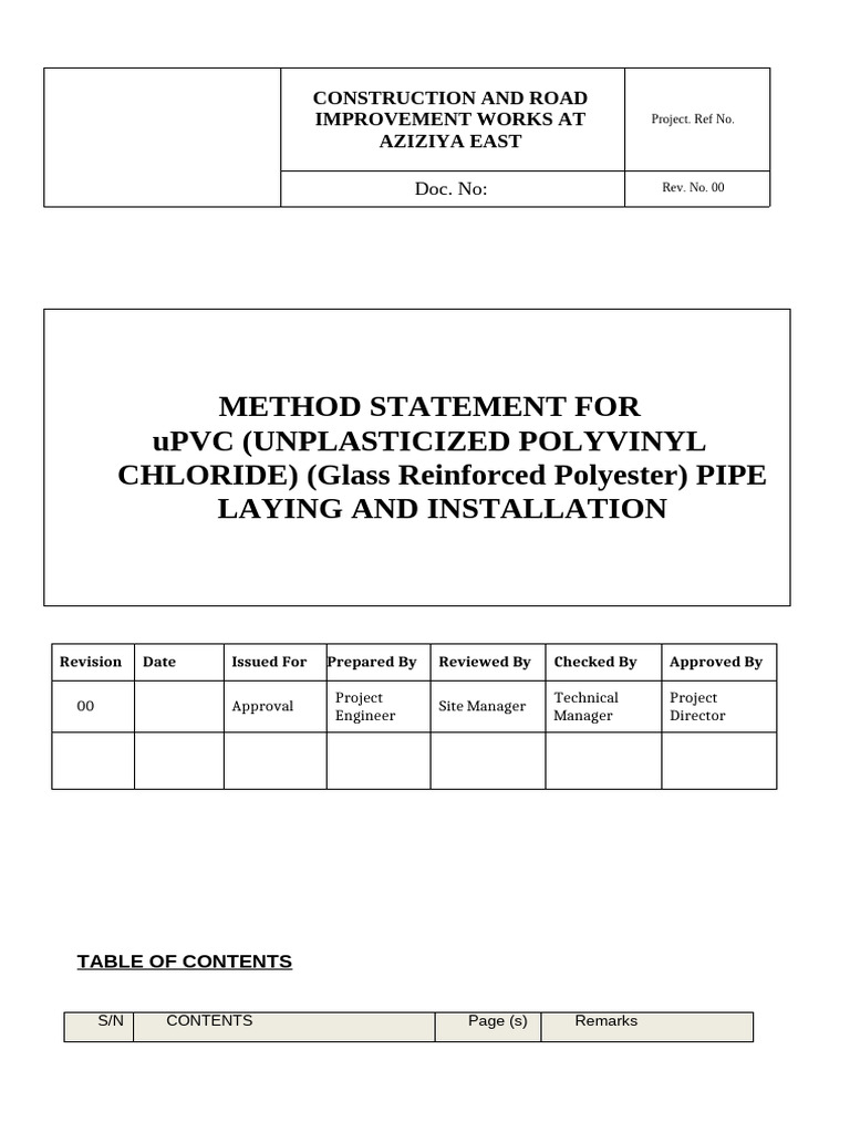 MS- uPVC Pipe Laying & Installation Pipe Laying & Installation | PDF | Pipe (Fluid Conveyance ...