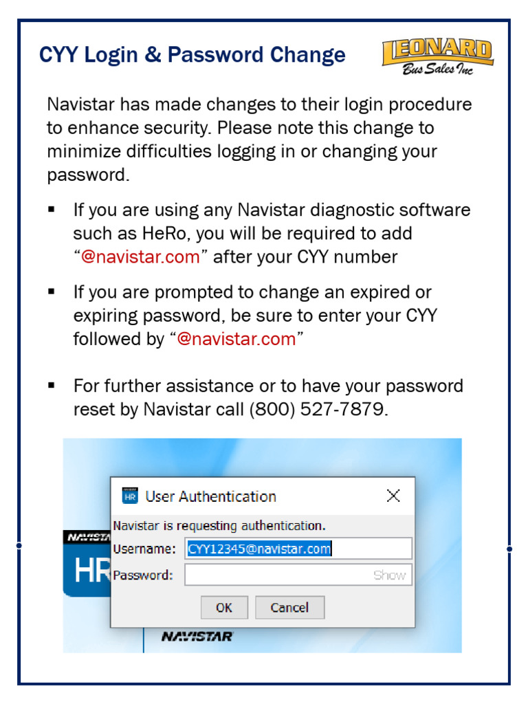 Navistar-CYY-Login-9-2020 | PDF