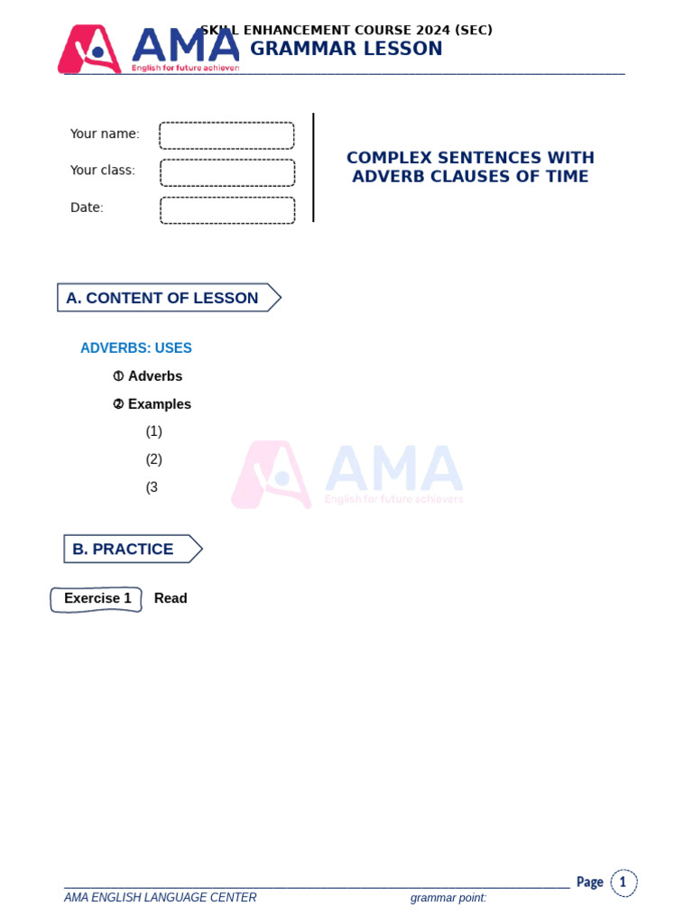 Complex Sentences: Adverb Clauses | PDF