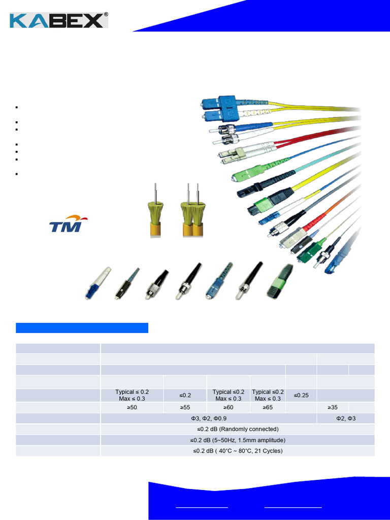 06a Fiber Patch Cord & Pigtail | PDF | Electrical Engineering ...