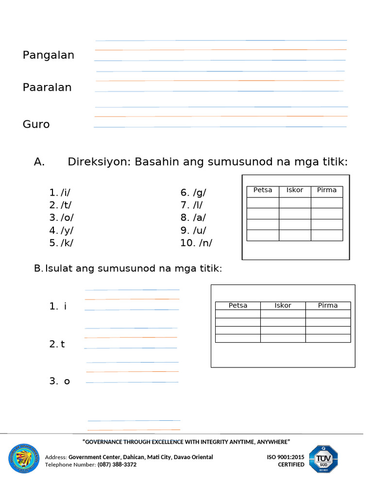 Filipino Reading Template For Text To Be Distributed To Learners | PDF