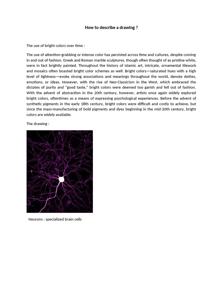 How To Describe A Drawing | PDF