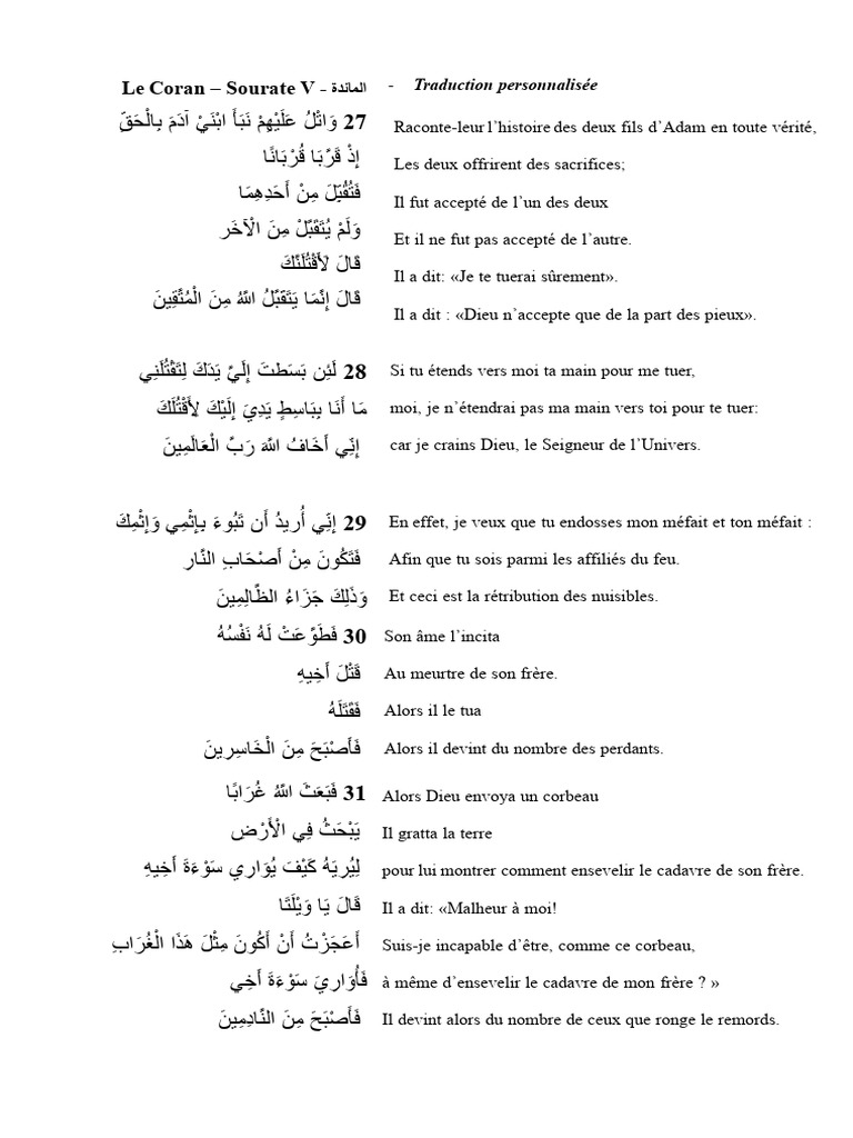 Histoire de Caïn et Abel dans le Coran | PDF | Doctrines et croyances ...