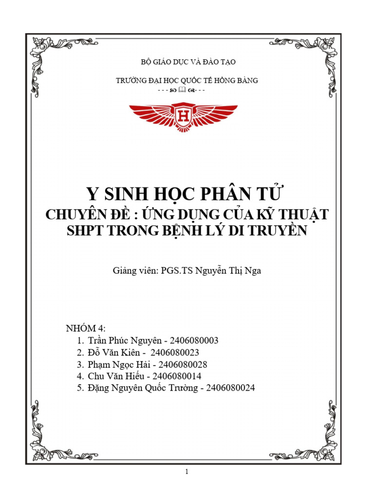 NHOM 4 - SHPT BỆNH LÝ DI TRUYỀN | PDF