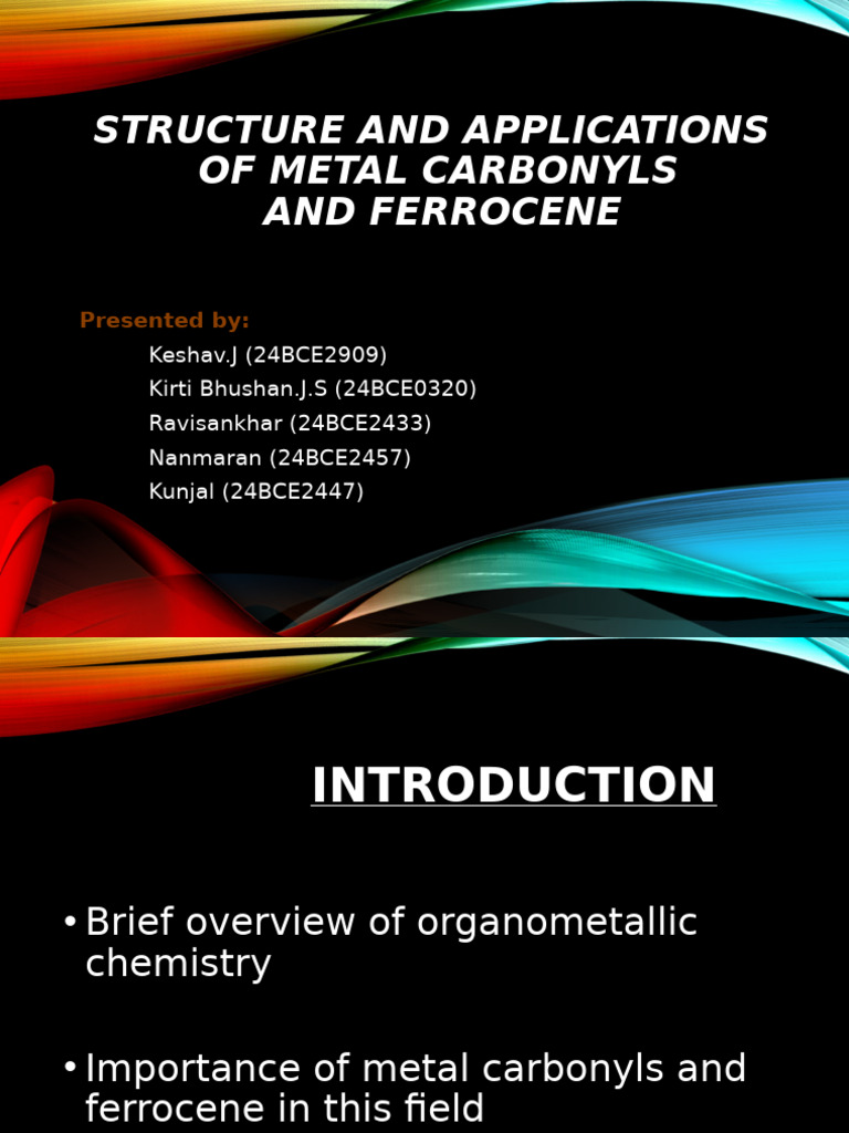 Metal Carbonyl & Ferrocene | PDF | Organometallic Chemistry | Chemical ...