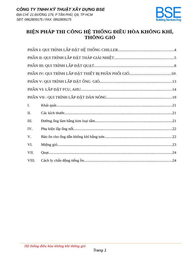 He Thong Dieu Hoa Khong Khi, Thong Gio | PDF