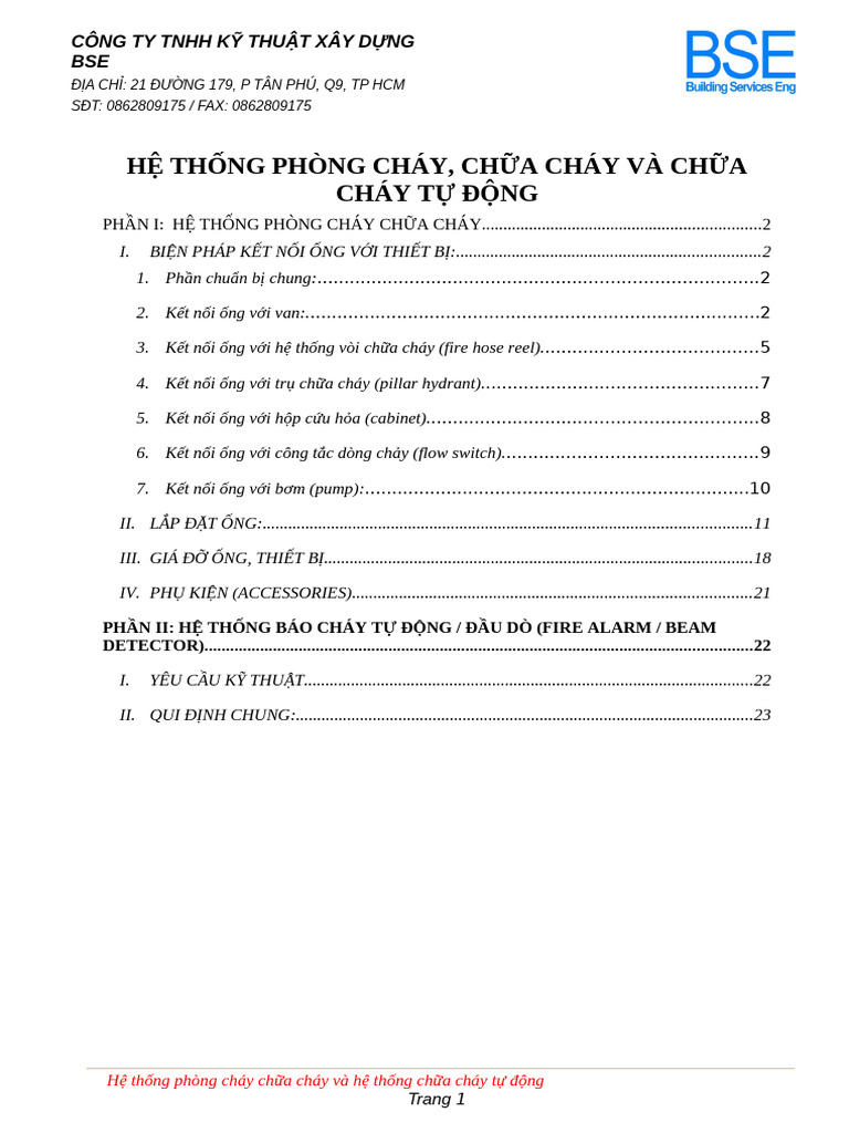 He Thong PCCC, Chua Chay Tu Dong, Bao Chay | PDF