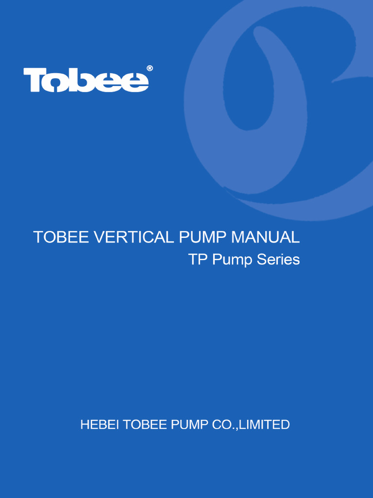 Tobee TP Vertical Pump Manual | PDF | Pump | Bearing (Mechanical)