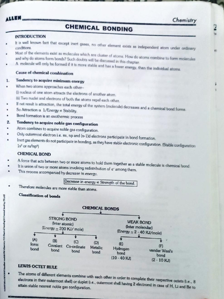 Chemistry Excellent Chemical Bonding | PDF