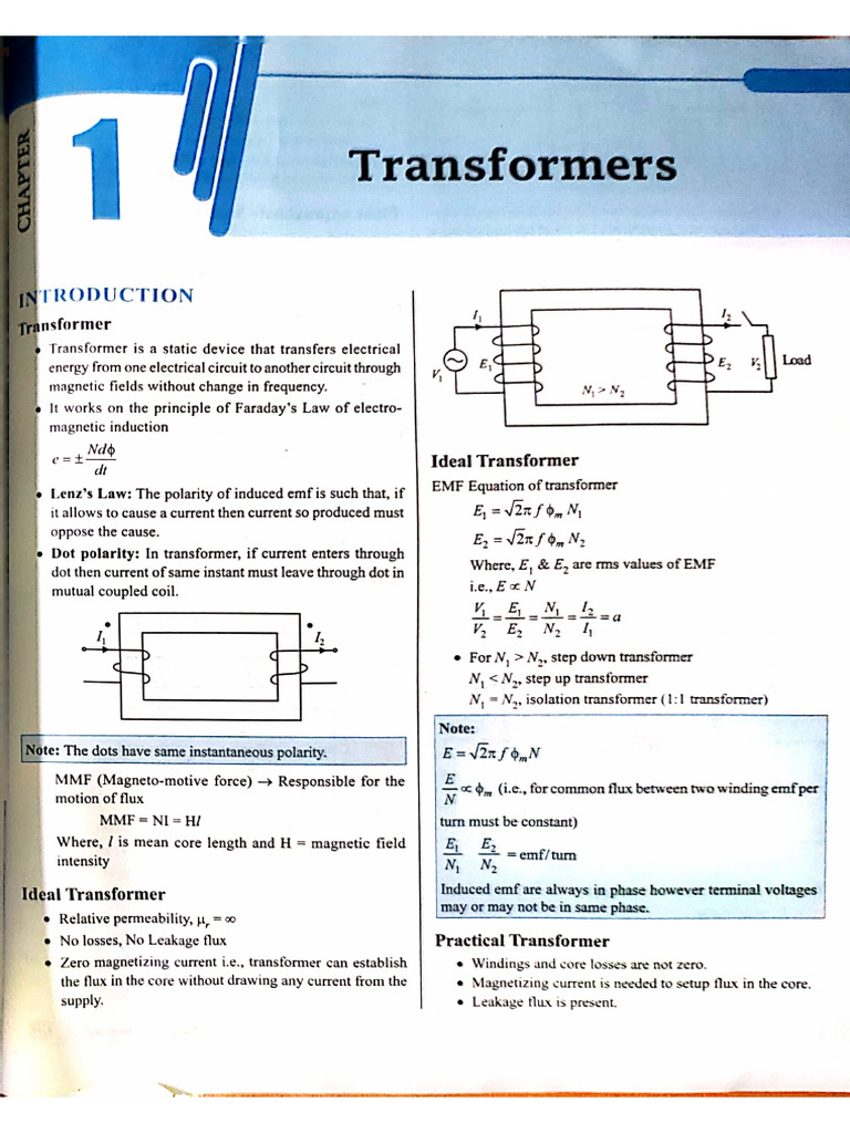 TRANSFORMER QUICK REVISION | PDF