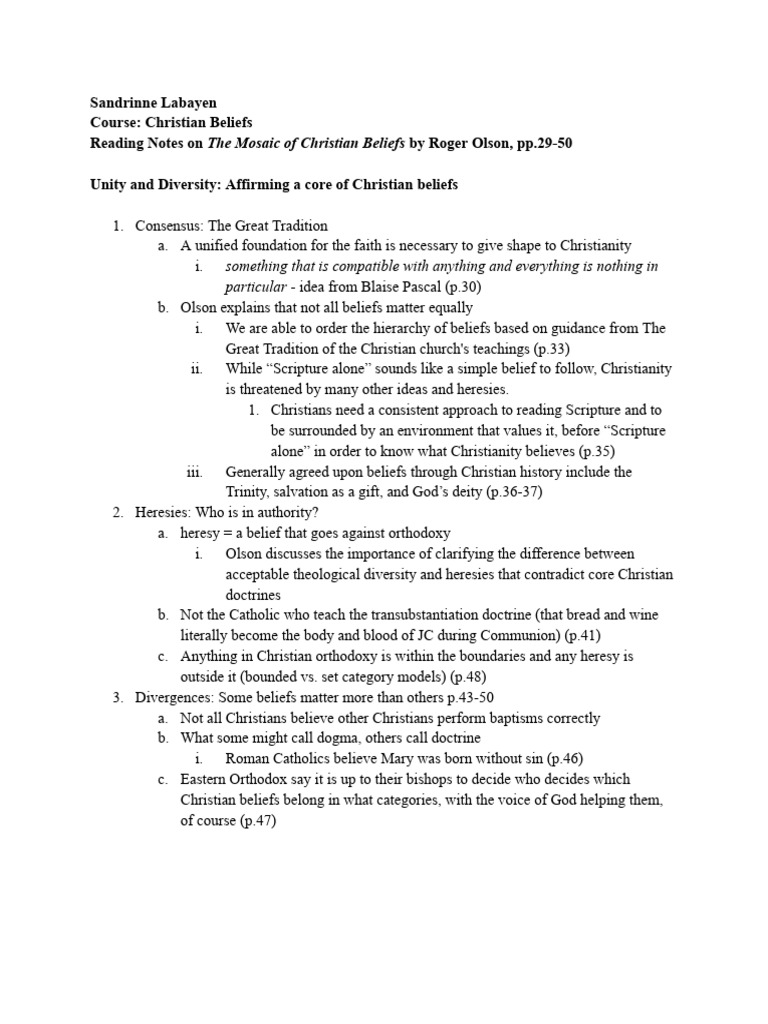 Core Christian Beliefs and Heresies | PDF | Eastern Orthodox Church ...