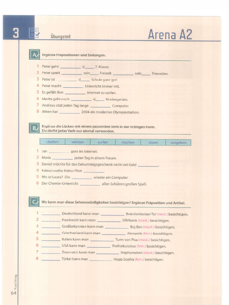 Arena A2 ÜBUNGEN NUR | PDF
