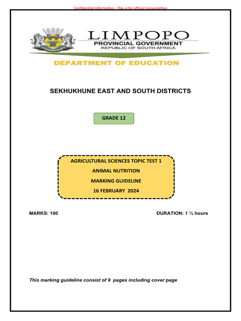 Grade 12 Animal Nutrition Test Guide | PDF | Digestion | Chemistry