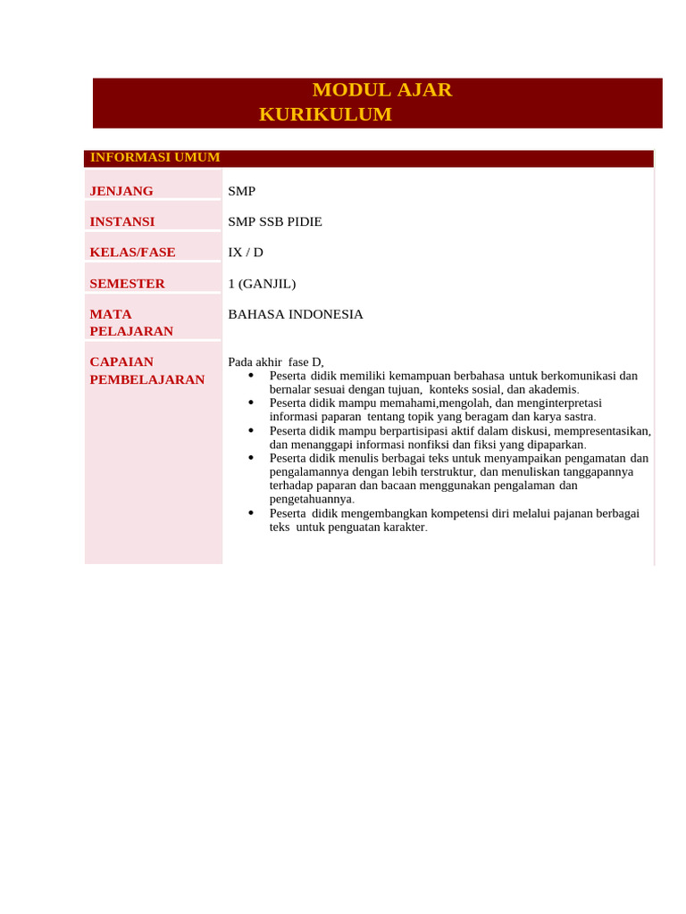 Modul Ajar 2 Rapi | PDF