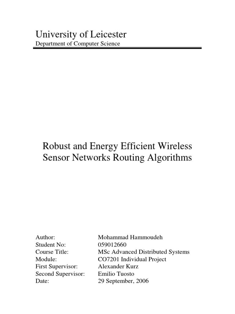 Robust and Energy Efficient Wireless Sensor Networks Routing Algorithms ...