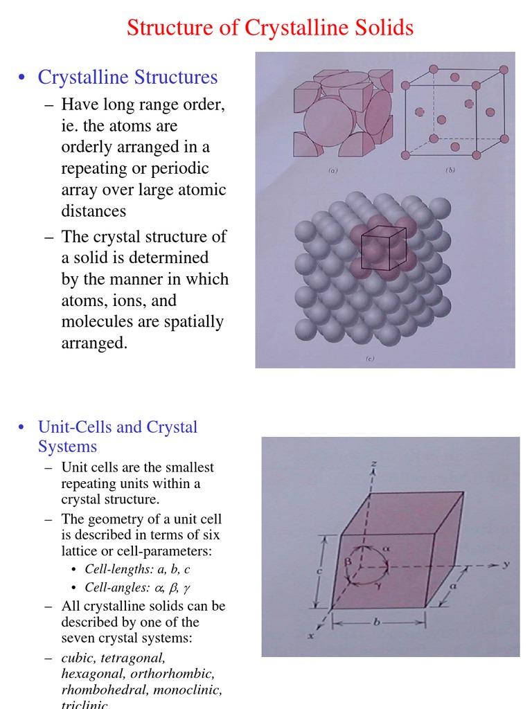 Structure of Crystalline Solids | PDF | Crystal Structure | Mineralogy