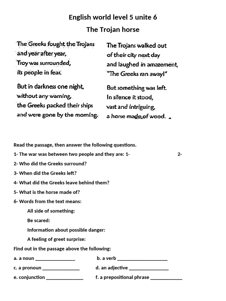 English World Level 5 Unite 6 Reading Test | PDF