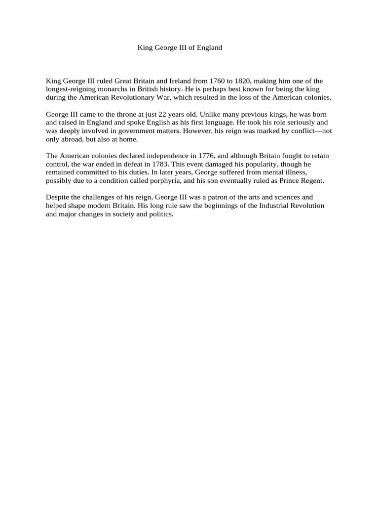 King George Third | PDF