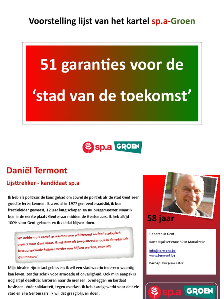 Kandidatenlijst Sp.a-Groen Gent 2012 | PDF