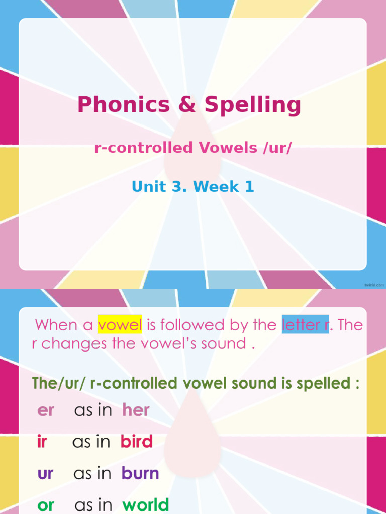 R Controlled Vowels | PDF