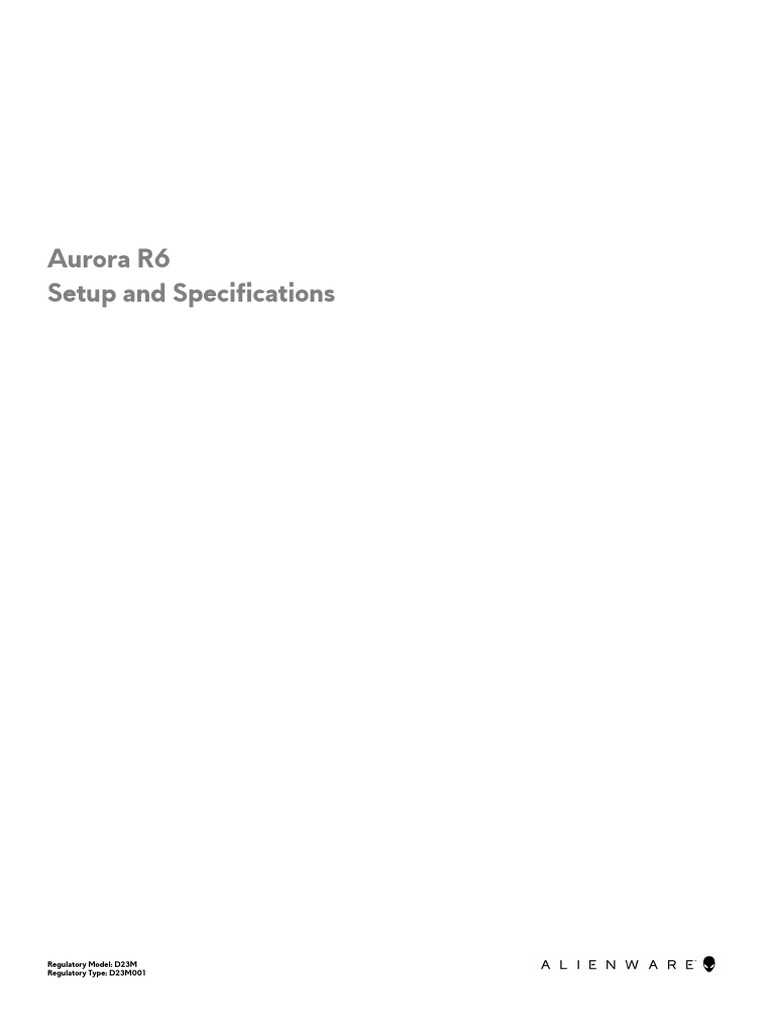 alienware-aurora-r6-desktop_specifications_en-us | PDF | Usb | Booting