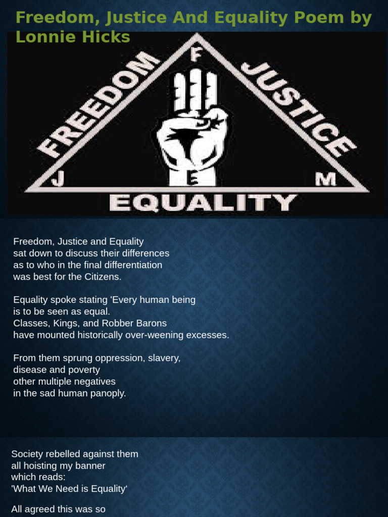 Freedom, Justice, and Equality Poem | PDF | Justice | Crime & Violence