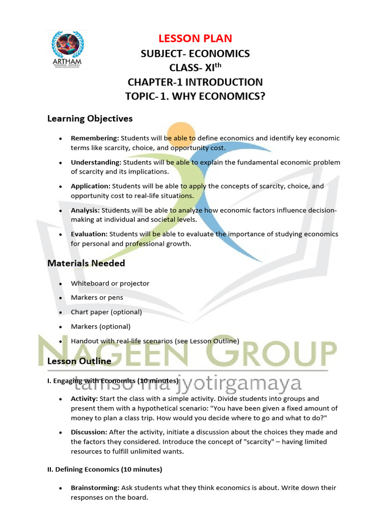 Introduction to Economics for Class XI | PDF | Statistics | Economics