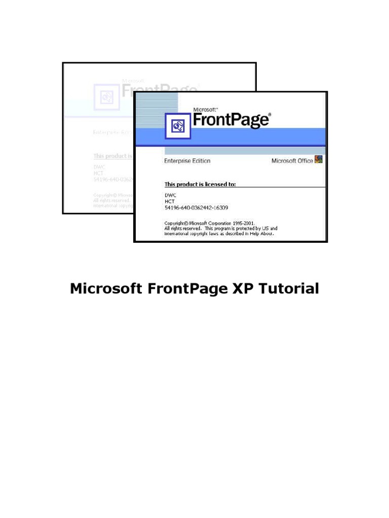 Microsoft Frontpage XP Tutorial | PDF | Hyperlink | Websites