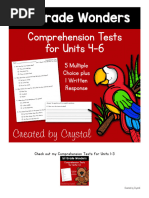 Wonders Unit Assessment Grade 1 | PDF | Insects | Bat